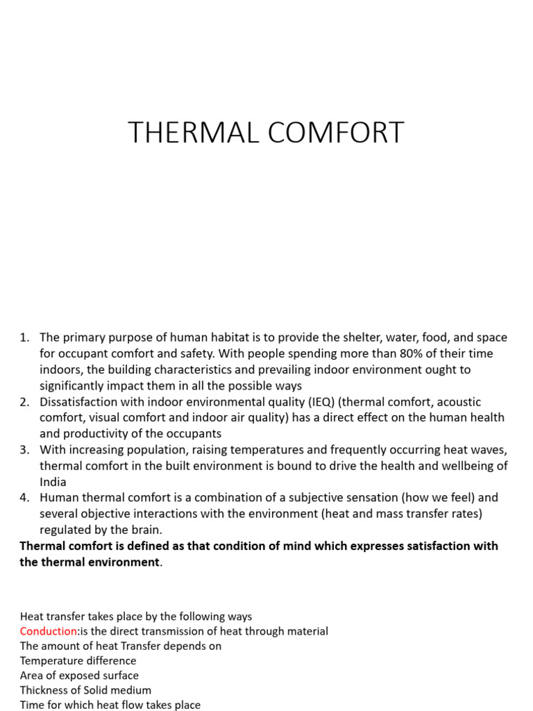 Understanding Thermal Comfort in Buildings | PDF | Thermal Insulation ...