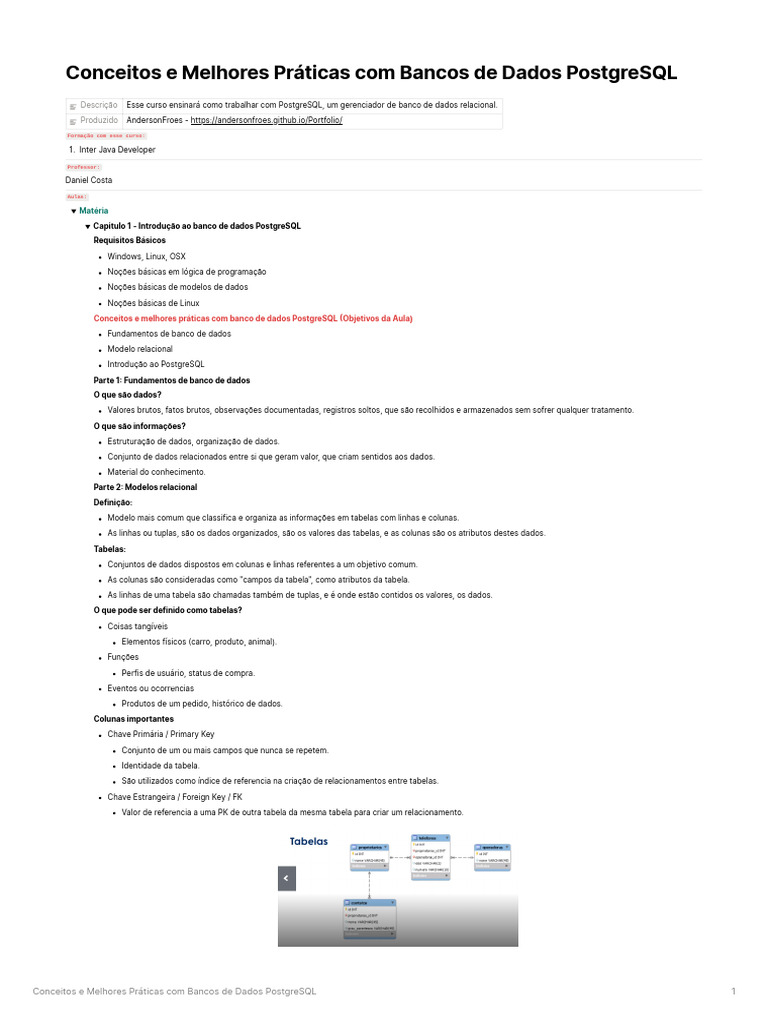 Conceitos e Melhores Praticas Com Bancos de Dados PostgreSQL | PDF | Modelo relacional | Postgre SQL