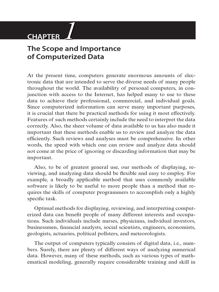 The Scope and Importance of Computerized Data | PDF | Electrocardiography | Technical Analysis