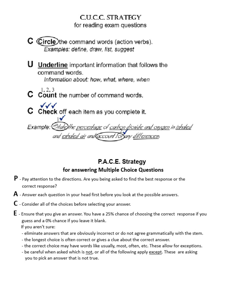 Strategies For Answering Exam Questions | PDF