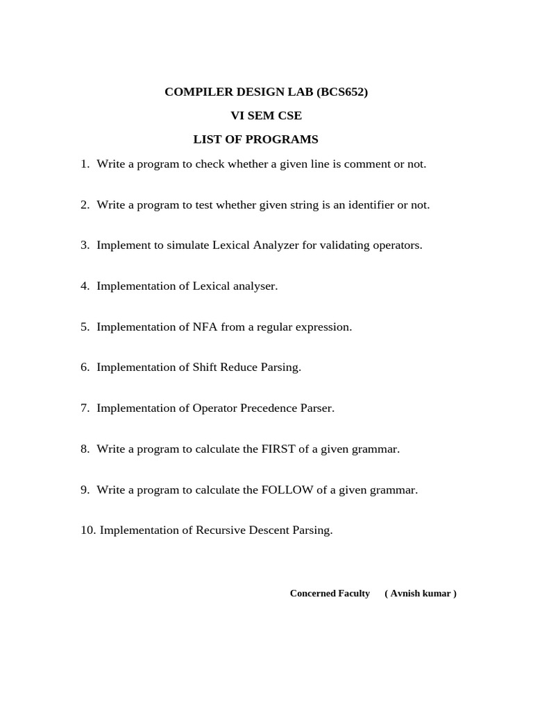 Compiler New Lab Manual 2025 | PDF | Parsing | Formalism (Deductive)