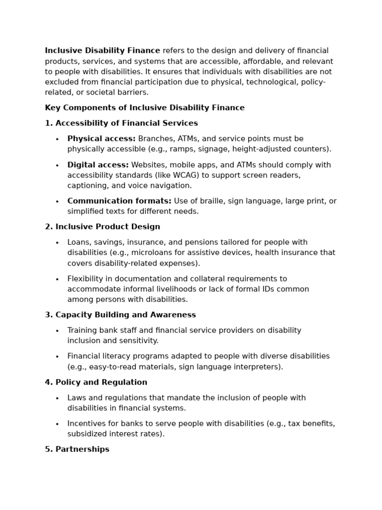 Inclusive Disability Finance | PDF | Disability | Financial Inclusion