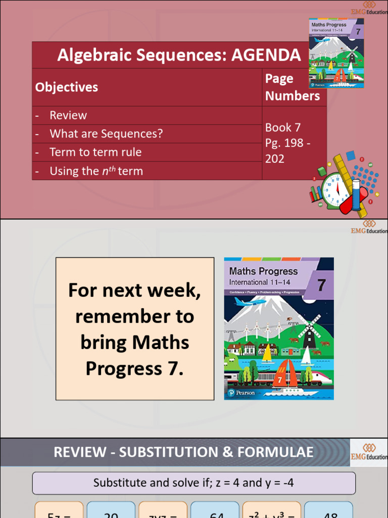 week 16 - Algebraic Sequences Lesson | PDF | Sequence | Number Theory