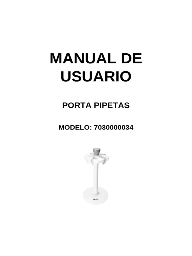 Guía de Uso: Porta Pipetas DLAB | PDF