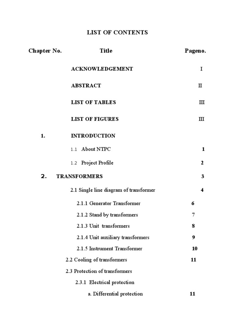 List of Contents Chapter No. Title Pageno.: Acknowledgement II List of ...