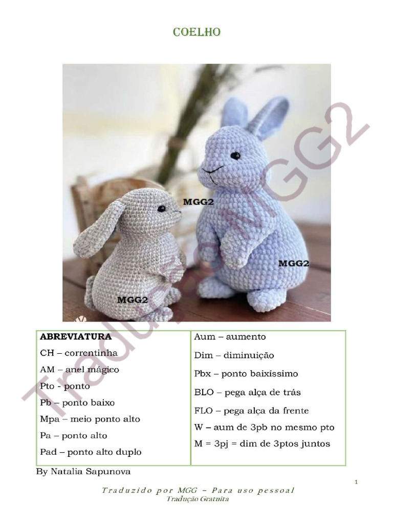 Natalia Sapunova - Coelho de Pelúcia e Simples - MGG2 | PDF