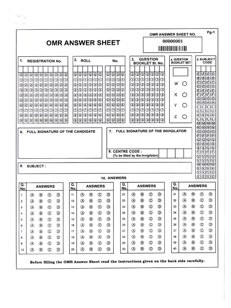 Omr Sheet PDF | PDF