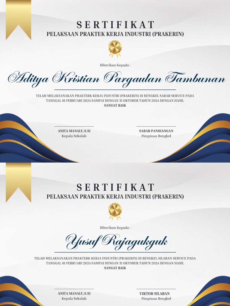 Sertifikat PKL 24-25 | PDF