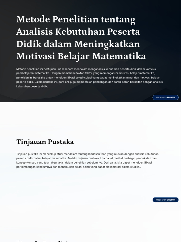Metode Penelitian Tentang Analisis Kebutuhan Peserta Didik Dalam Meningkatkan Motivasi Belajar ...