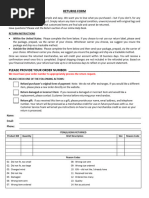 H&M Return Form | PDF