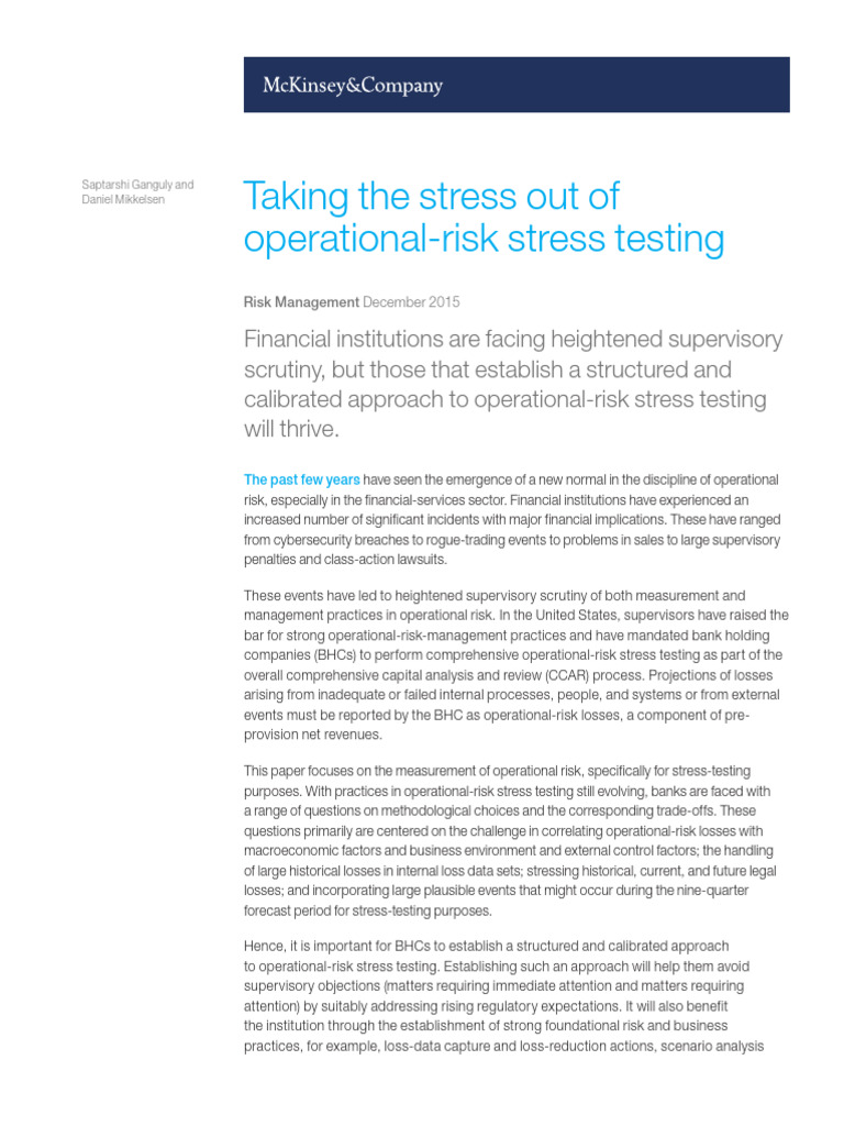 IandP Taking The Stress Out of Operational Risk | PDF | Operational ...