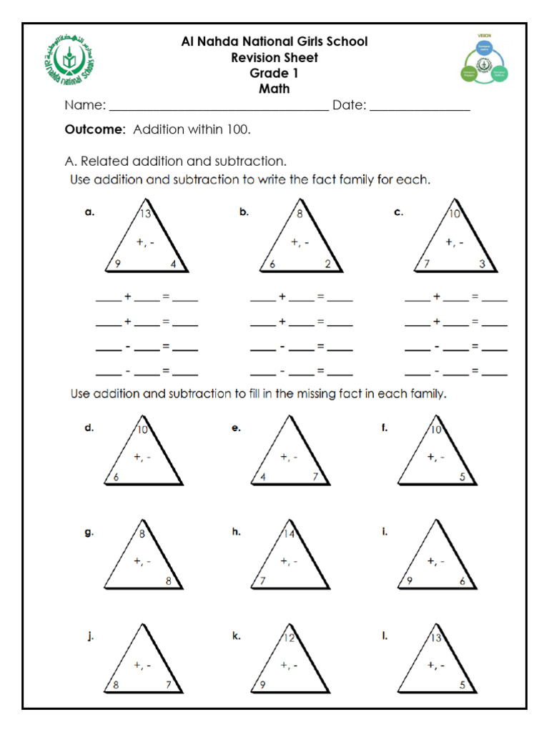 Revision Sheets Math Term 2 | PDF