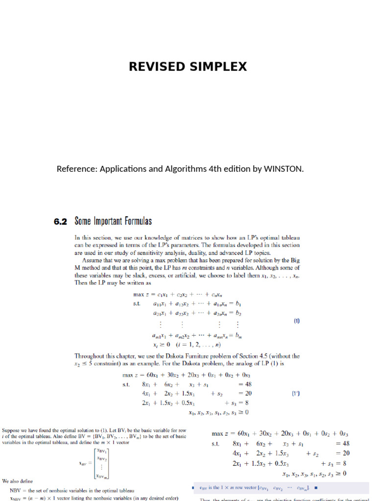Revised Simplex - 2024 | PDF