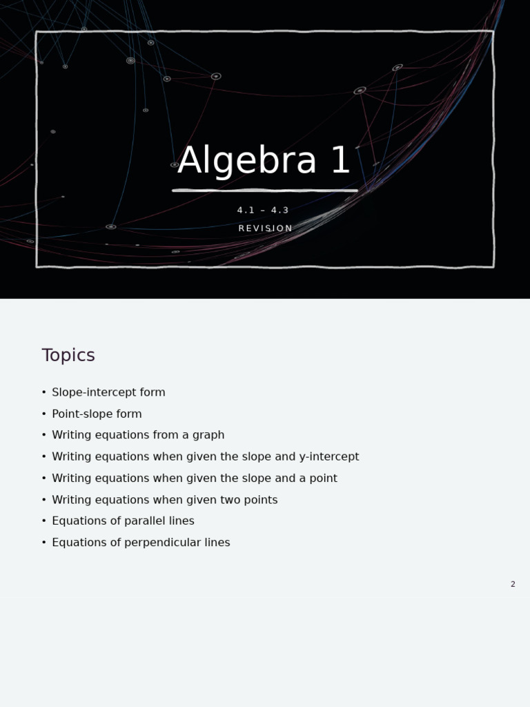 Writing Linear Equations Guide | PDF | Equations | Mathematical Concepts