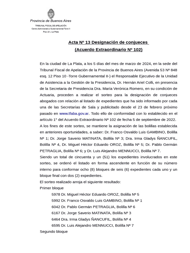 Acta_N°_13_CON_PLANILLA_ANEXA | PDF