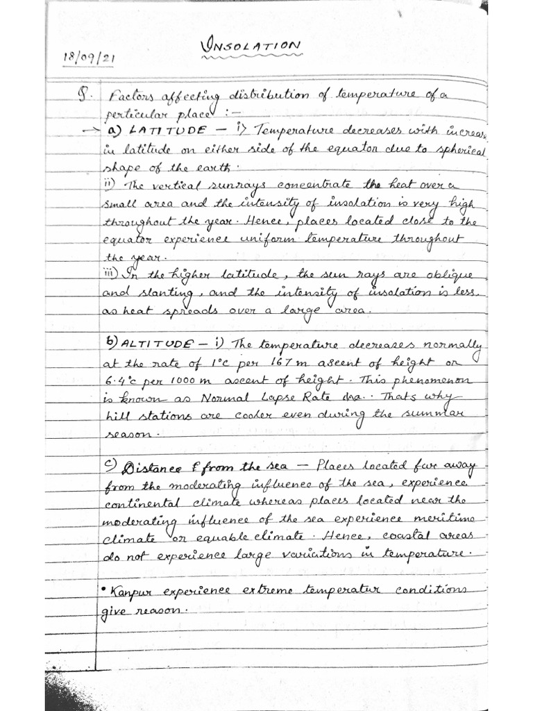 Insolation Notes | PDF