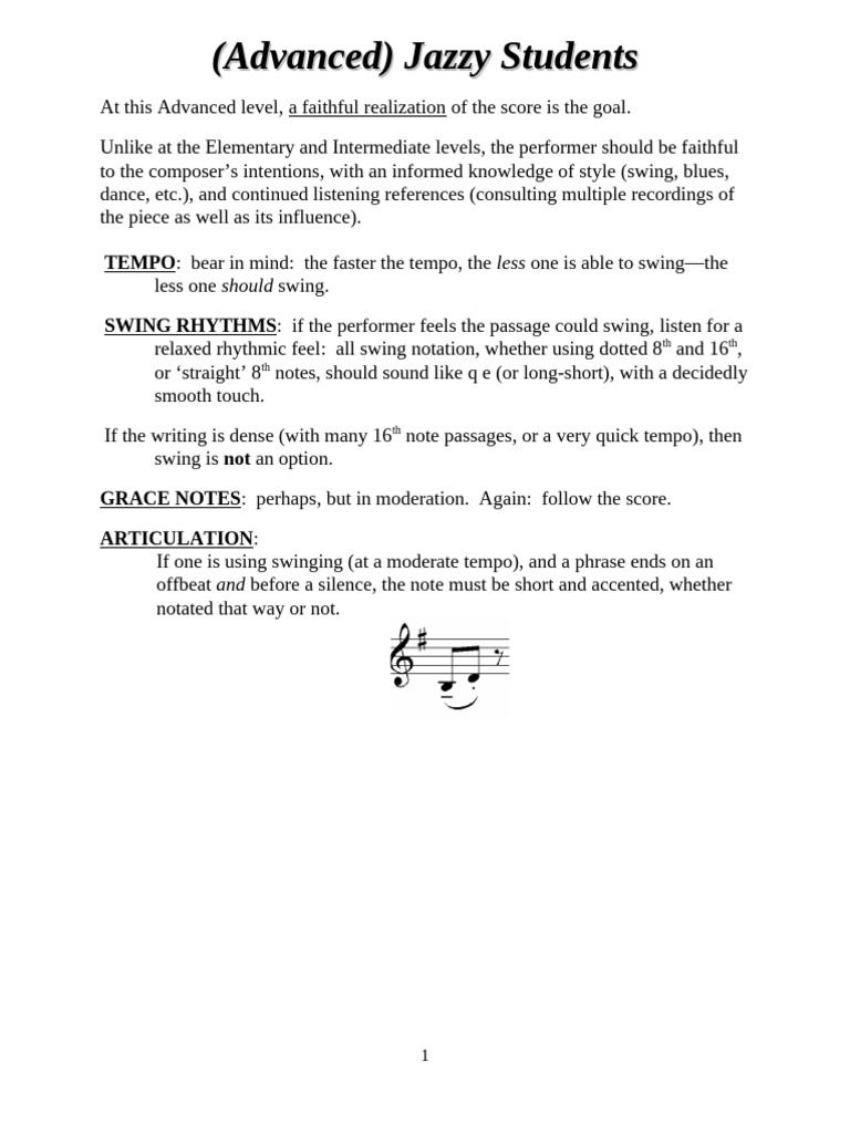 Advanced Jazz Piano Techniques Guide | PDF | Jazz | Tempo
