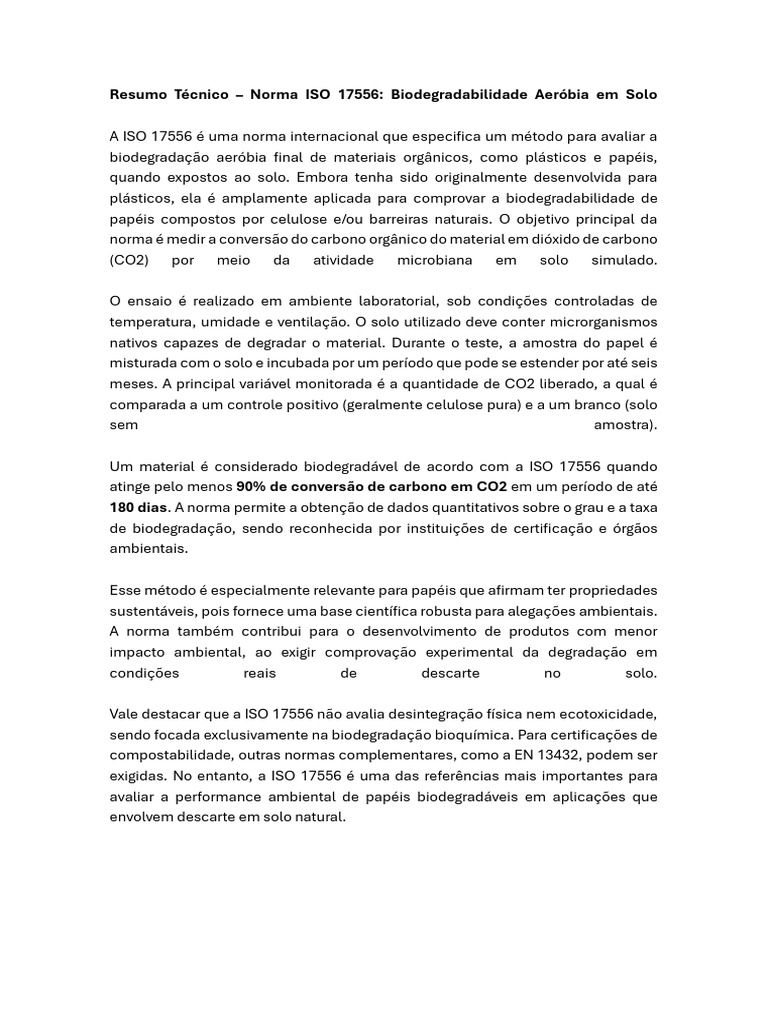 Resumo Técnico-Norma ISO 17556 | PDF