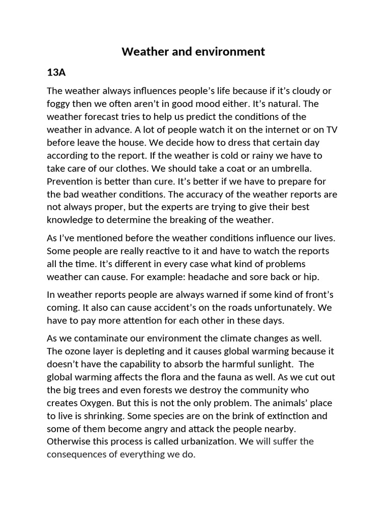 Weather and Environment | PDF