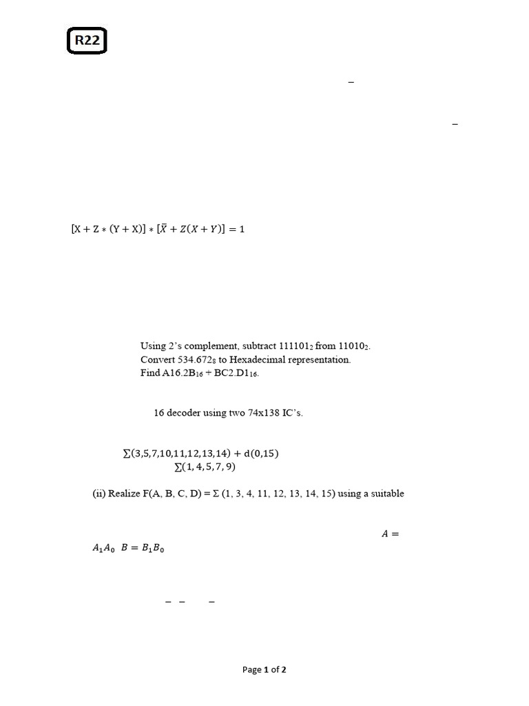 Digital Electronics Exam Paper 2024 | PDF | Logic Gate | Computer ...