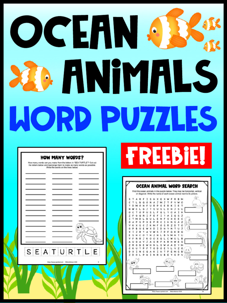 Ocean Animals: Word Puzzles | PDF