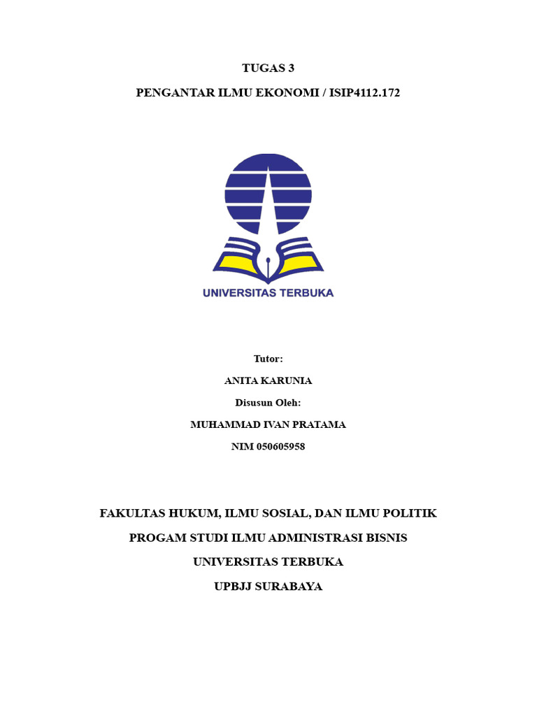 TUGAS 3 PENGANTAR ILMU EKONOMI | PDF