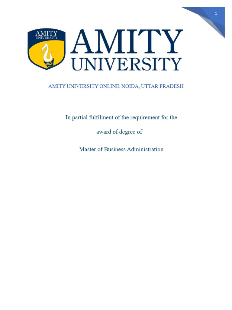 Amity University Online Project | PDF | Banks | Reserve Bank Of India