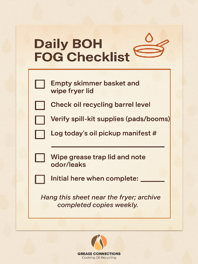 Daily BOH FOG Checklist | PDF