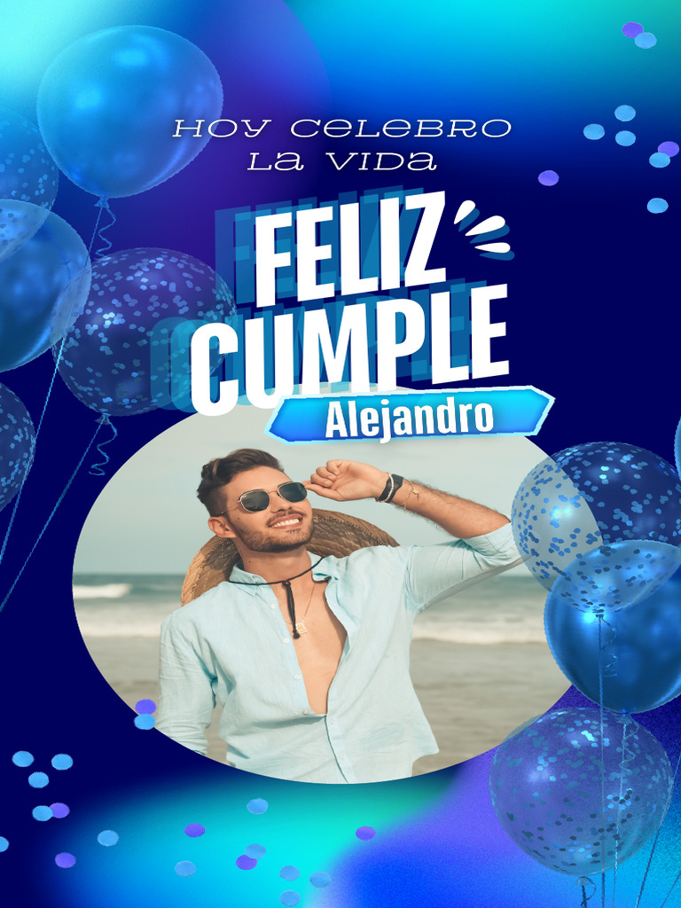 Feliz Cumpleaños Happy Birthday Alegre Azul | PDF
