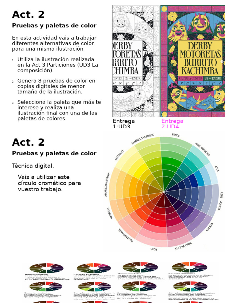 Act 2 Pruebas de Color y Paletas - Digitales - UD4 El Color FREV | PDF