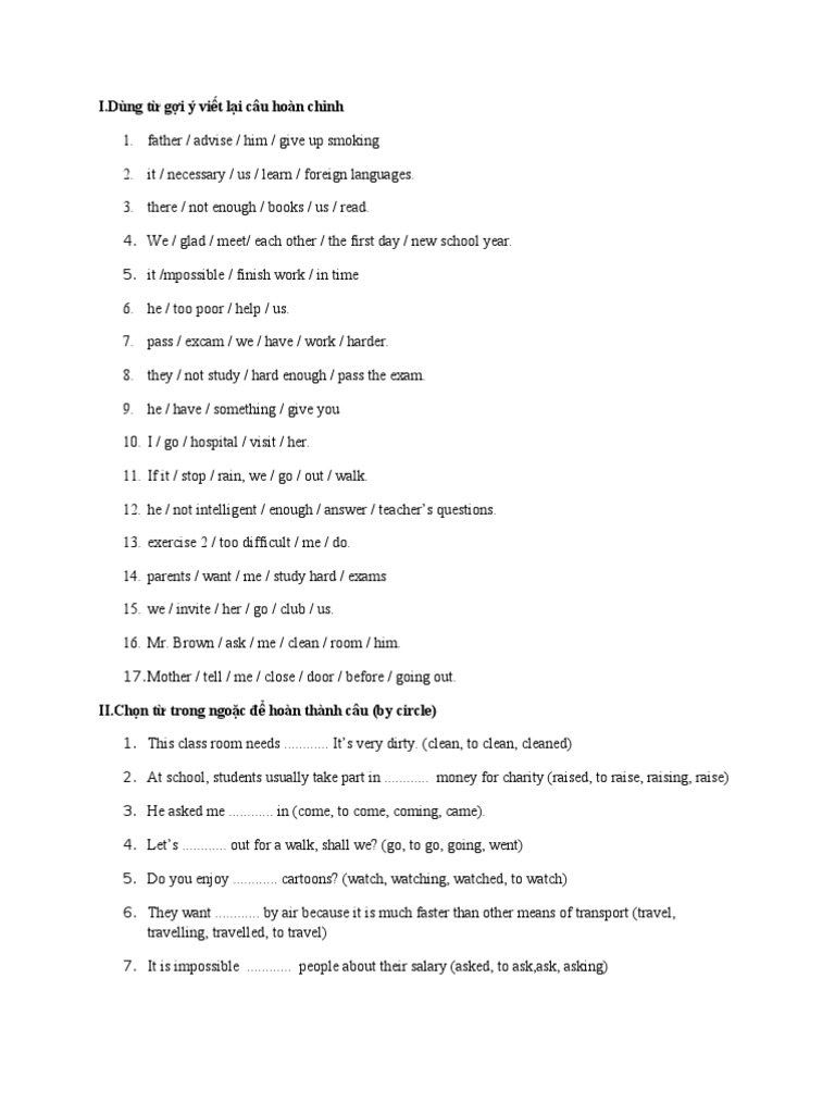Sentence Rewriting and Word Choice Exercise | PDF