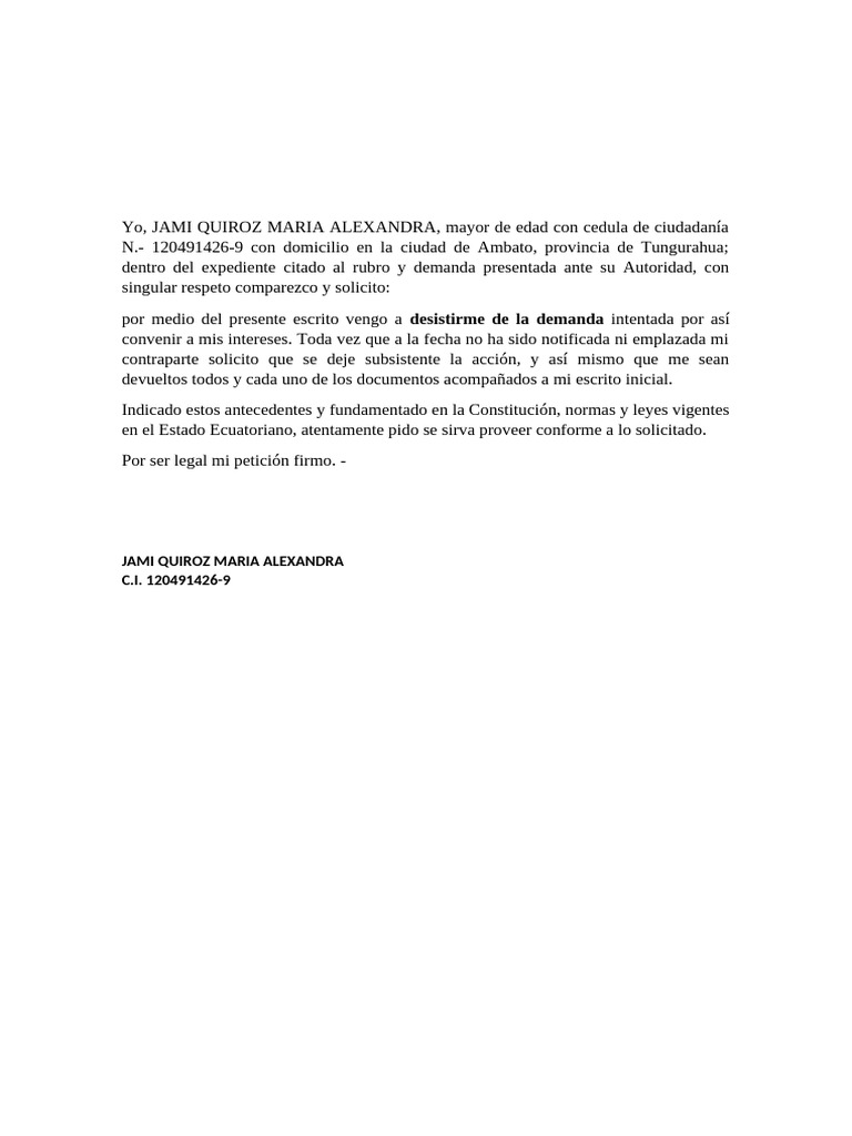 Desistimiento Maria Jami | PDF