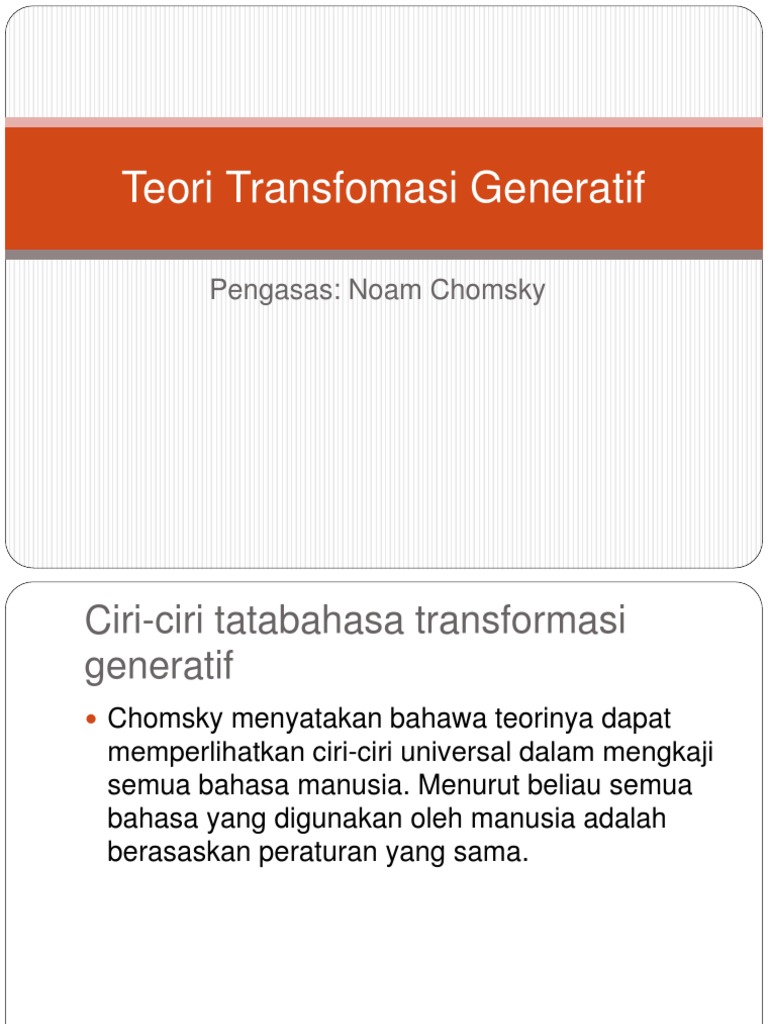 Teori Transfomasi Generatif | PDF
