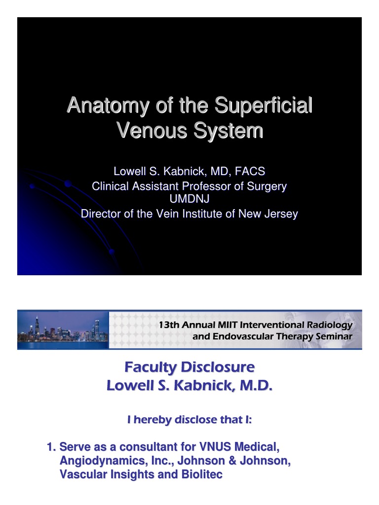 Anatomy of The Superficial Venous System | PDF | Varicose Veins | Vein