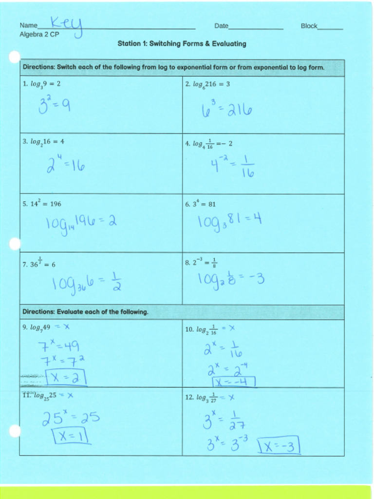 Stations Review KEY | PDF