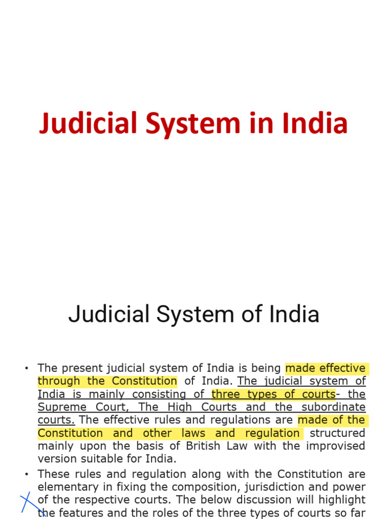 Overview of India's Judicial System | PDF | Judiciaries | Supreme Court ...