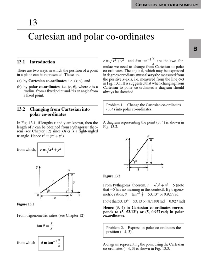 Cartesian to Polar Coordinates Guide | PDF | Trigonometry | Elementary ...