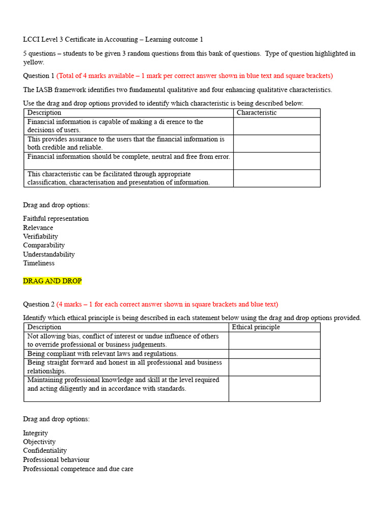 June 2024 LV 3 Acc Questions Only | PDF | Debits And Credits | Net Present Value