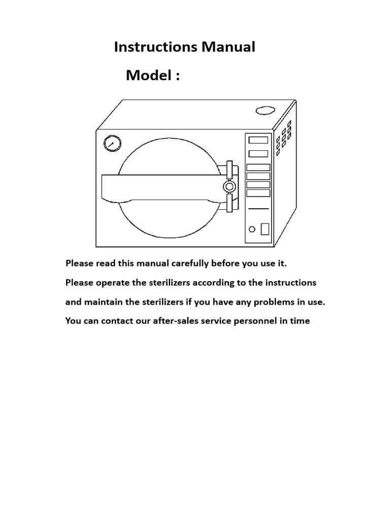 Class N Autoclave Steam Sterilizer TR 250C User Manual | PDF ...