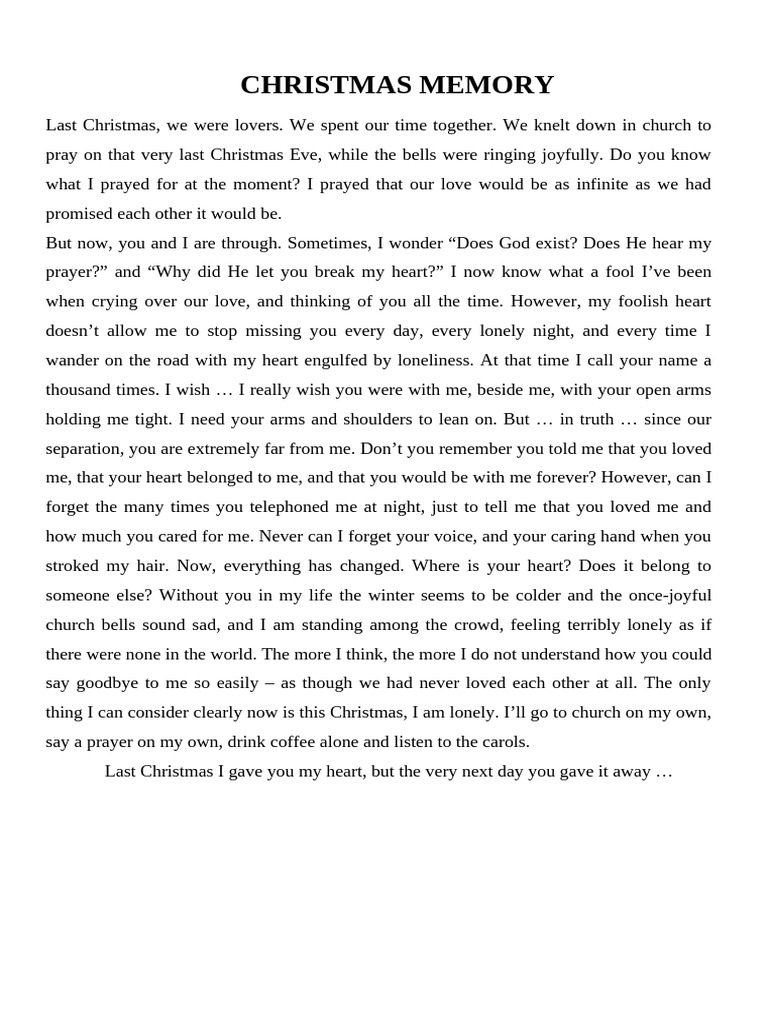 Christmas Memory | PDF