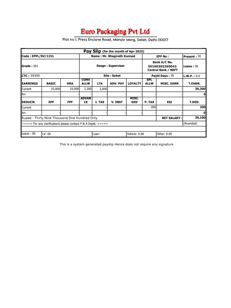 Payslip_April_2025_ | PDF