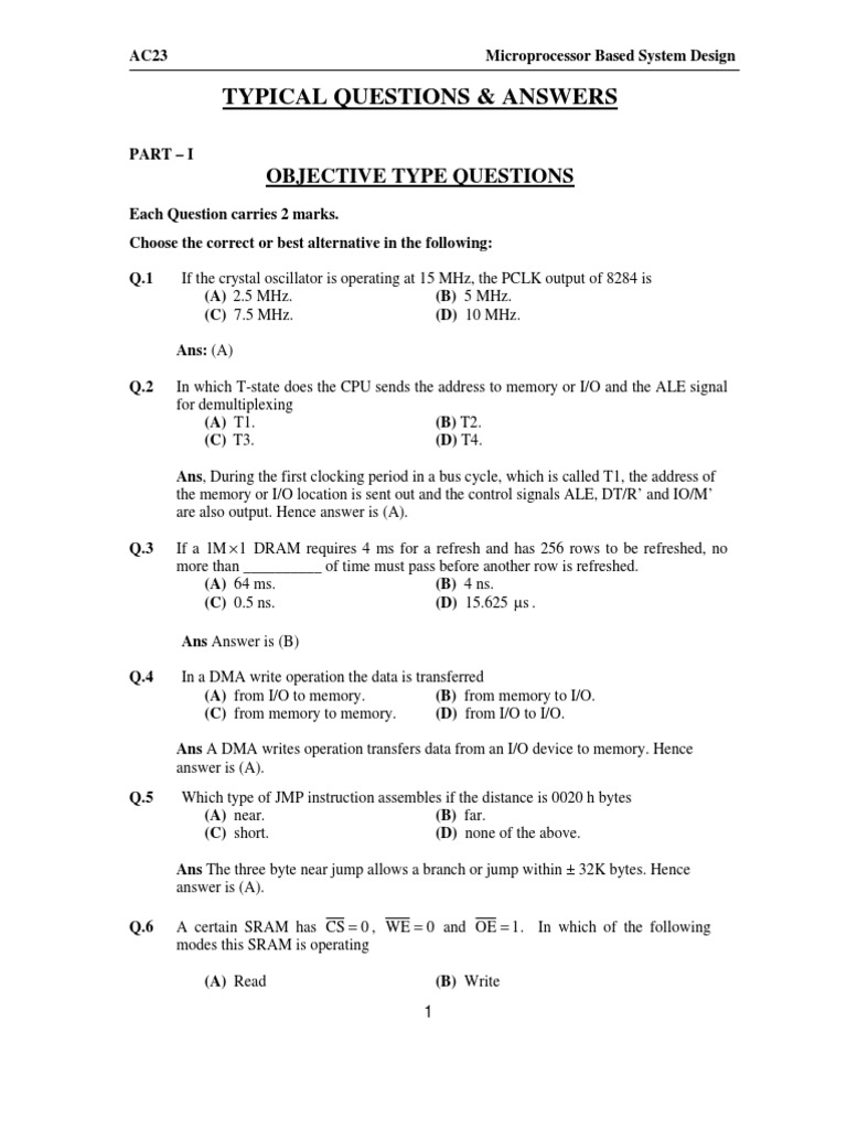 Important Microprocessor Questions | PDF | Computers | Technology & Engineering