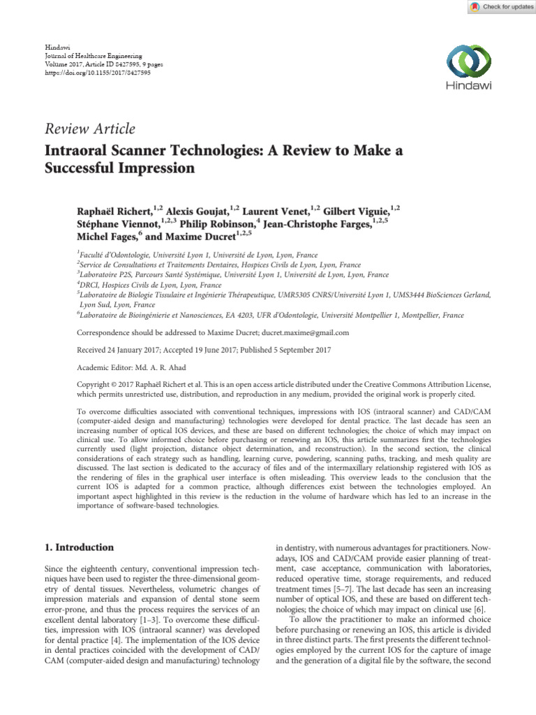 Journal of Healthcare Engineering - 2017 - Richert - Intraoral Scanner ...