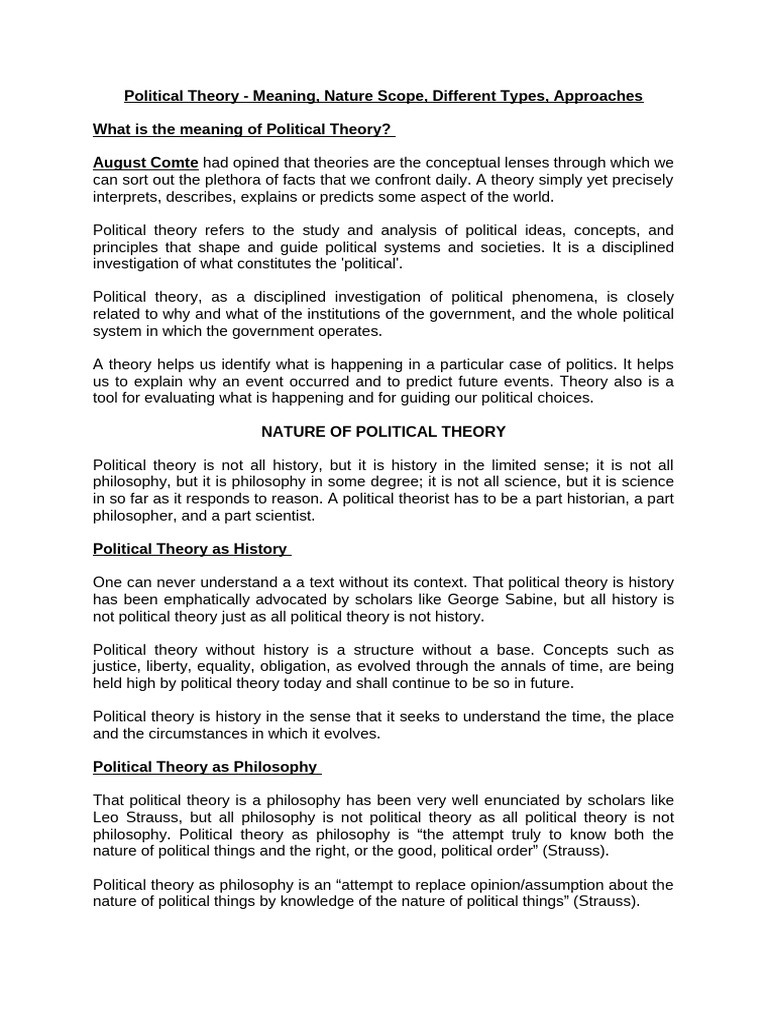 Political Theory Unit 1.1 | PDF | Political Philosophy | Theory