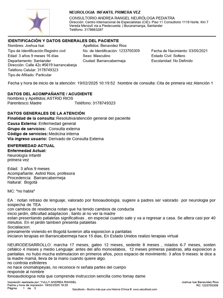 Joshua Isai Benavides Rios | PDF | Autismo | Neurología
