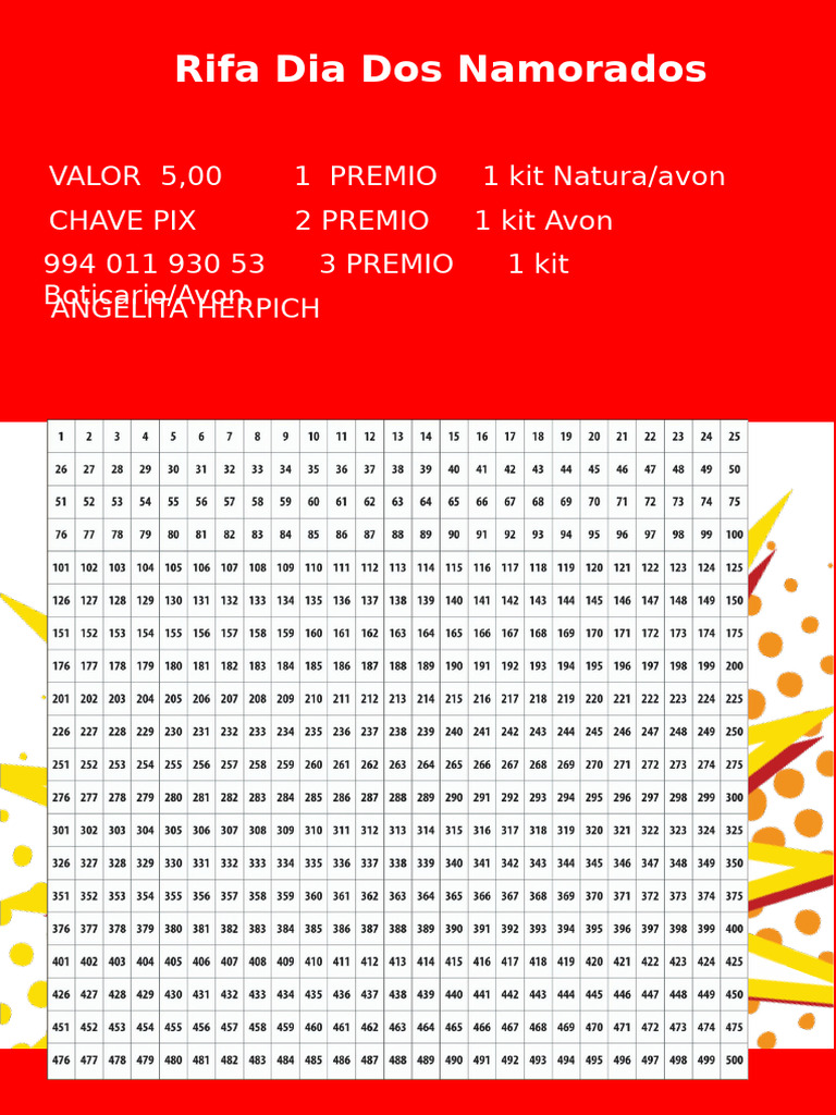 Rifa Pix 500 Numeros | PDF