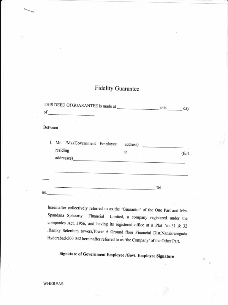 Government Employee Guarantee Deed | PDF | Common Law | Private Law