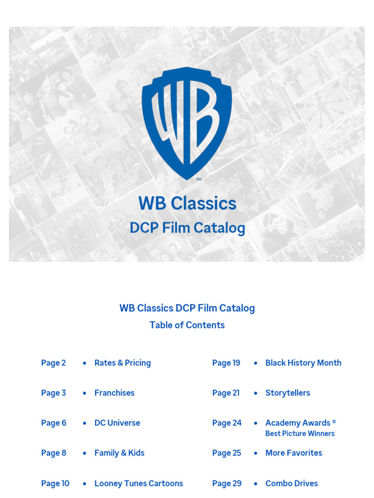 Warner Brothers DCP List - As of Spring 2024 | PDF | Warner Bros.