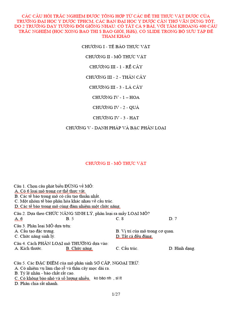 123doc 450 Cau Trac Nghiem Thuc Vat Duoc Ump Va Ctump Theo Giao Trinh Co Truong Thi Dep Co Dap ...