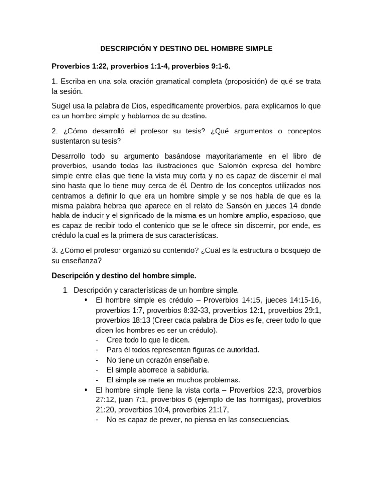 El Hombre Simple 1 | PDF | Libro de proverbios